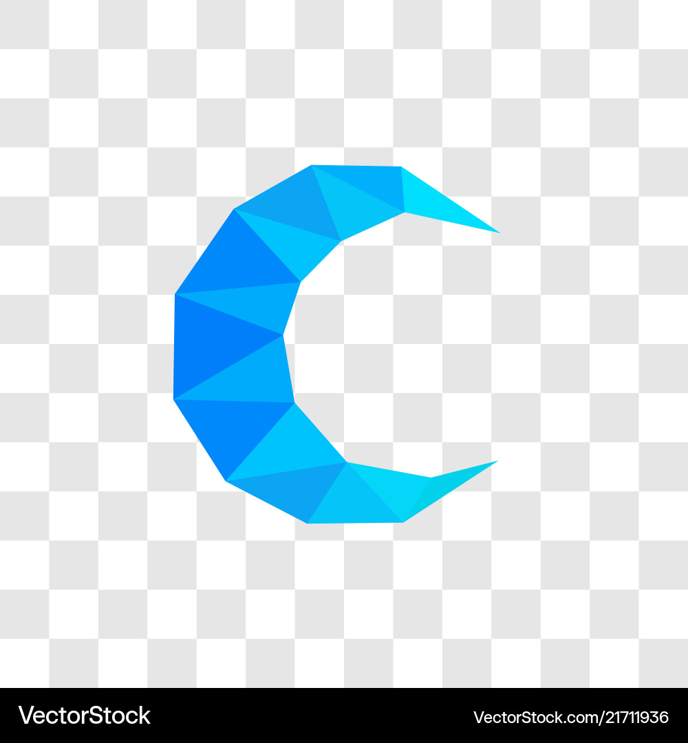 Low Poly Crescent Moon Mosaic Royalty Free Vector Image