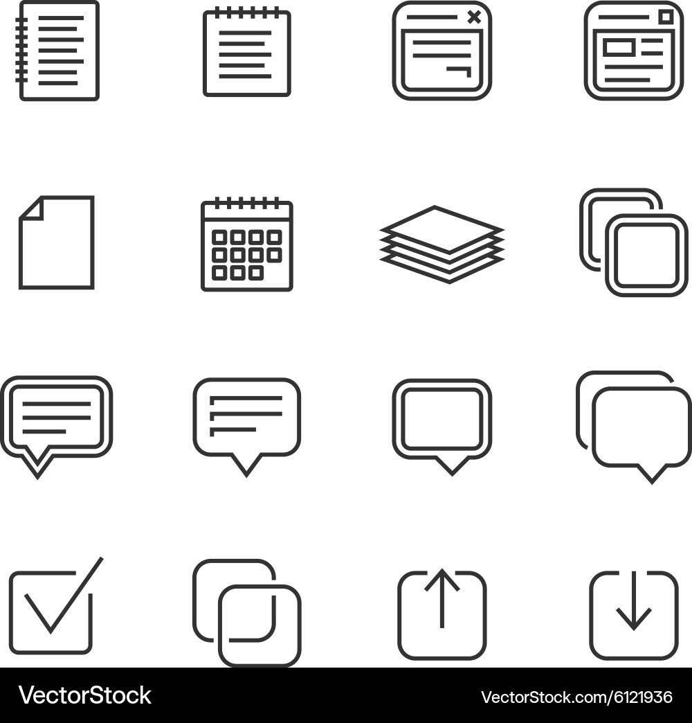 Notizen Memos und Pläne Icons Lizenzfreies Vektorbild