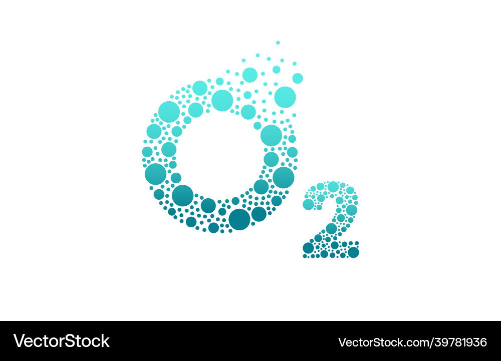 Oxygen o2 bubble logo design on white background Vector Image
