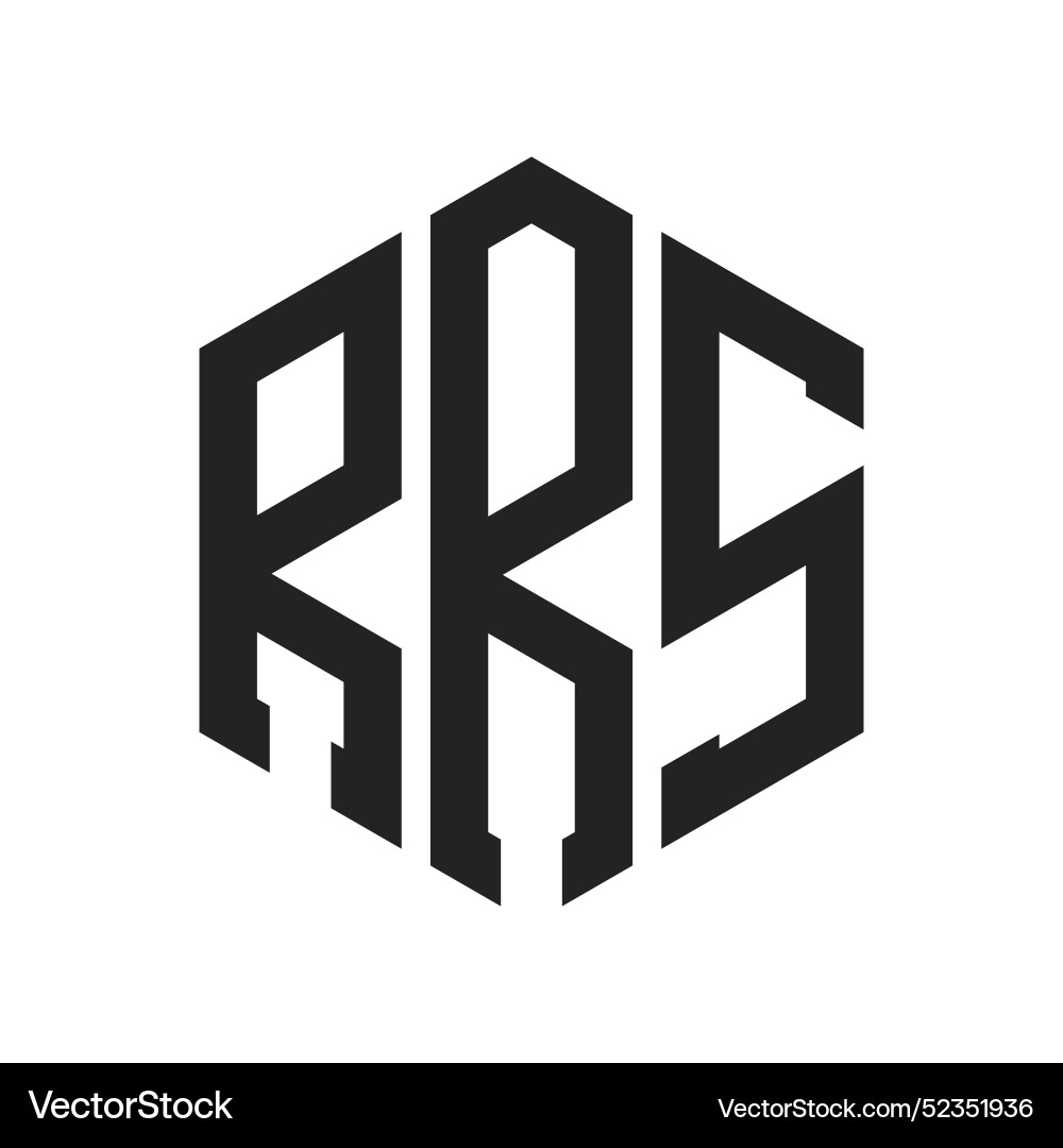 Rrs logo design initial letter monogram Royalty Free Vector
