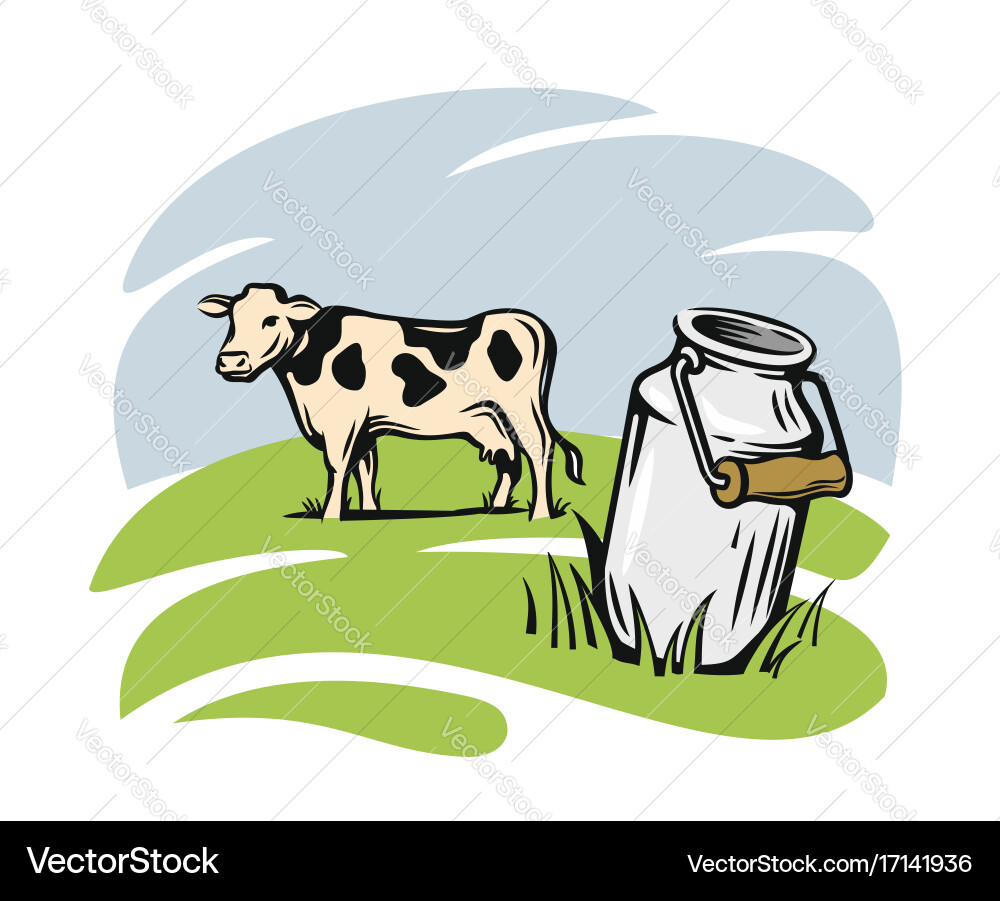 Rural Milk Scene Royalty Free Vector Image - VectorStock