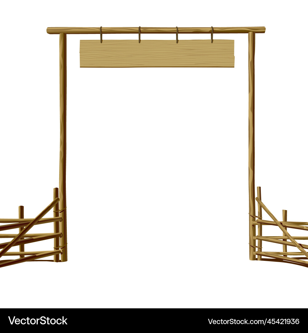 Rustic Wooden Farm Gate Royalty Free Vector Image