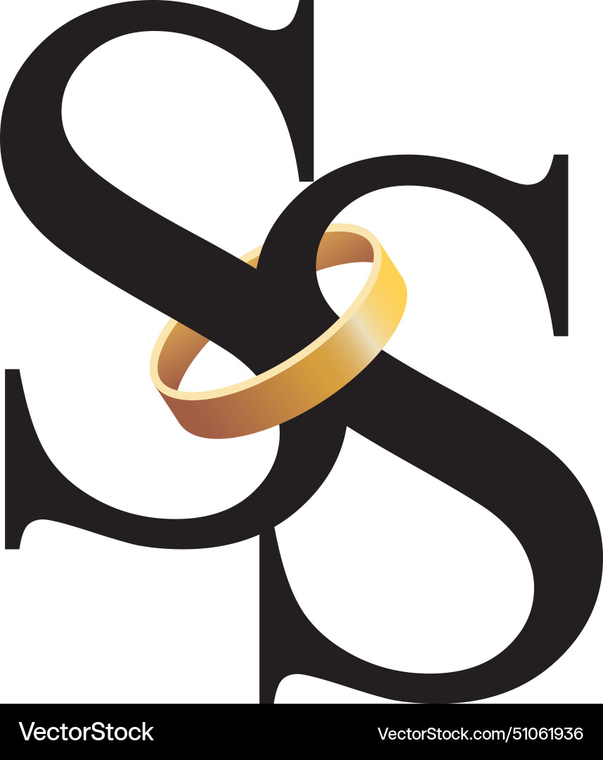 S and letter with wedding ring logo Royalty Free Vector