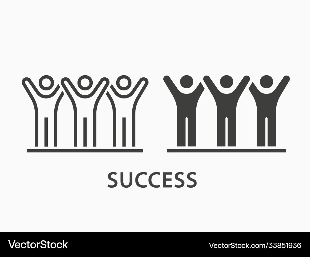 Success icon on white background Royalty Free Vector Image