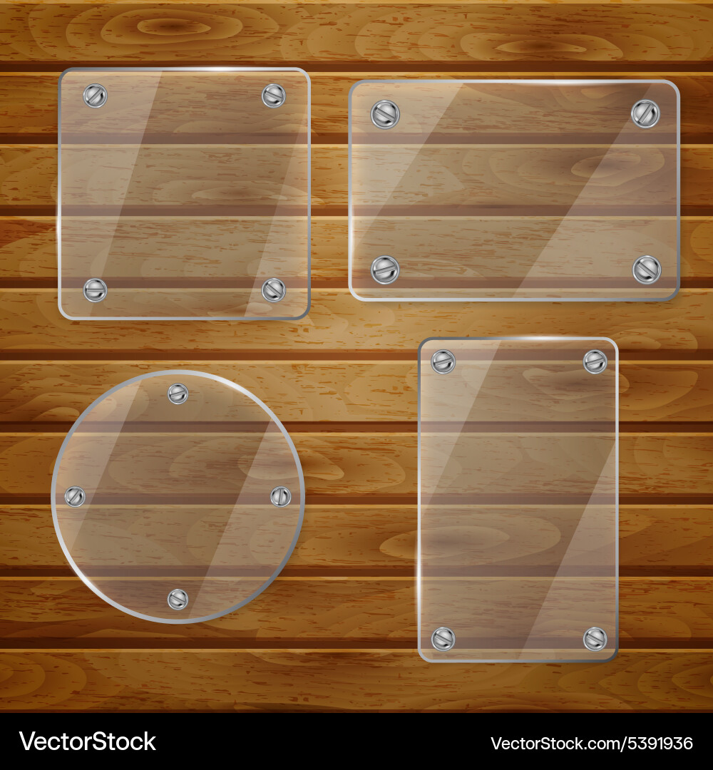 Transparent glass plates Royalty Free Vector Image