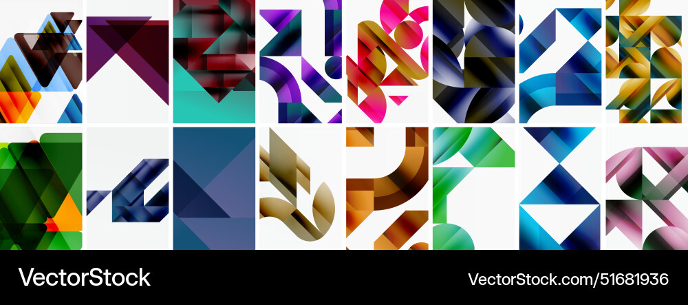 Triangles and circles abstract shapes templates Vector Image