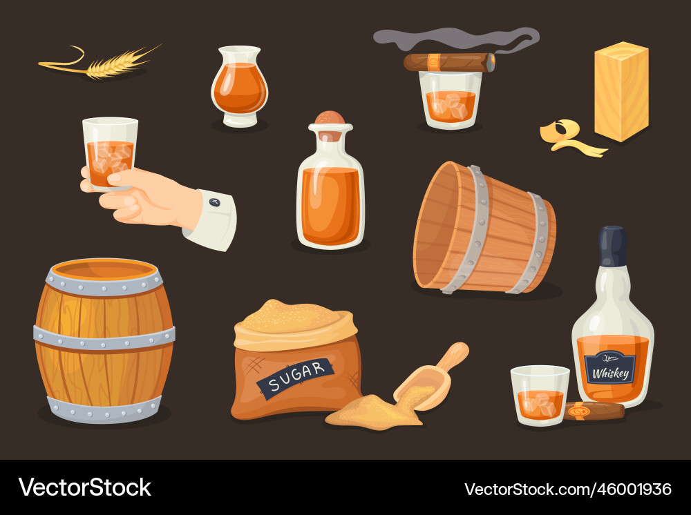 Whiskey advertisement cartoon whisky products Vector Image