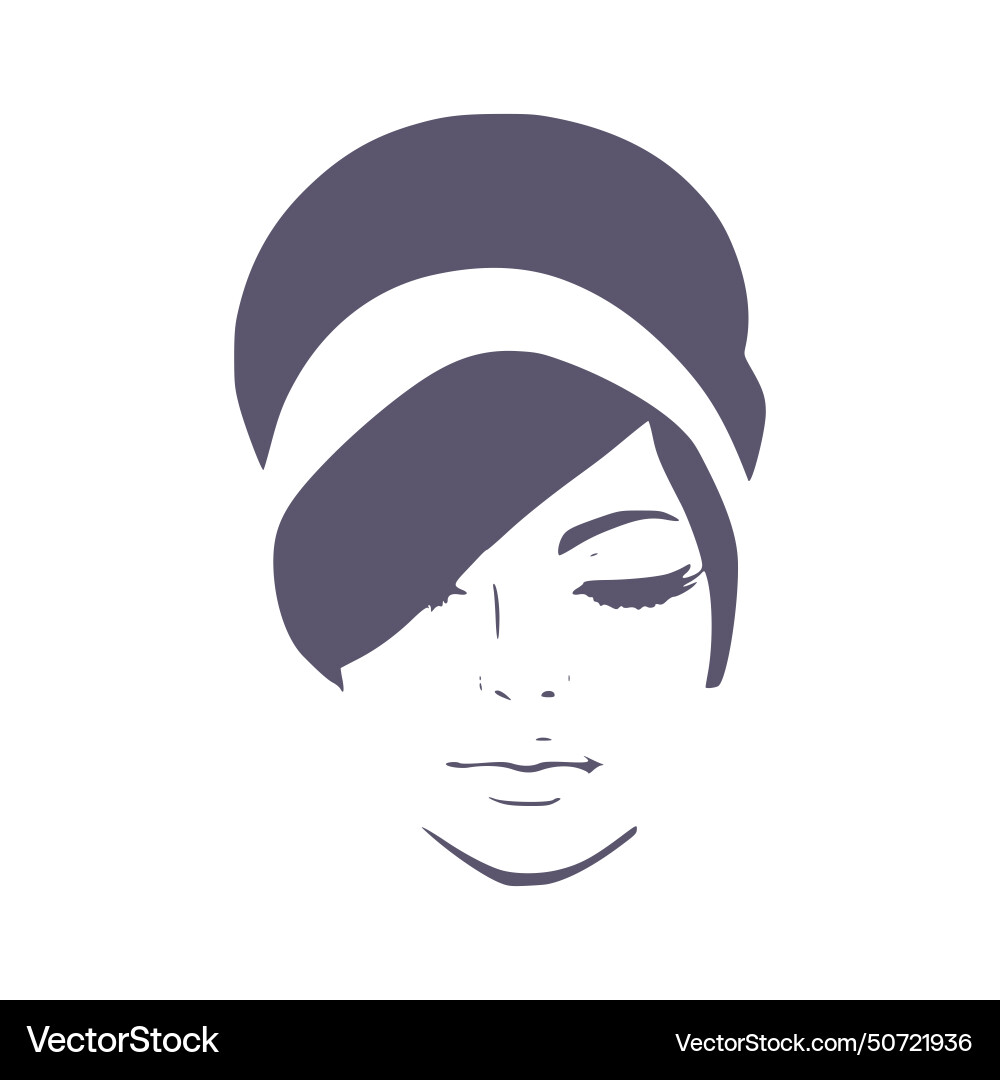Young woman face front view in low key style Vector Image