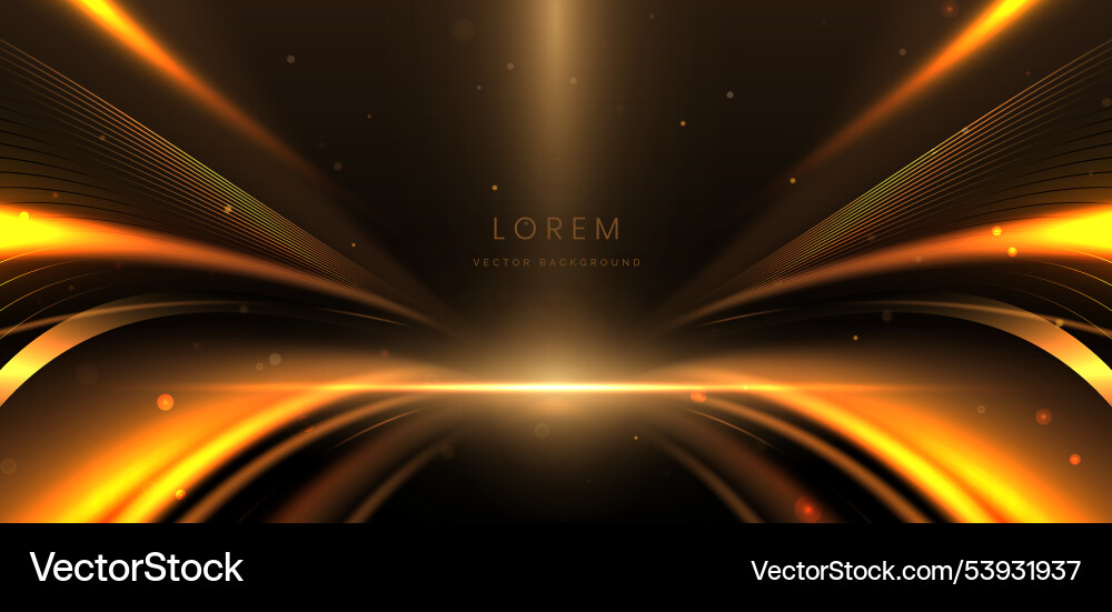 Abstract elegant gold glowing line with lighting Vector Image