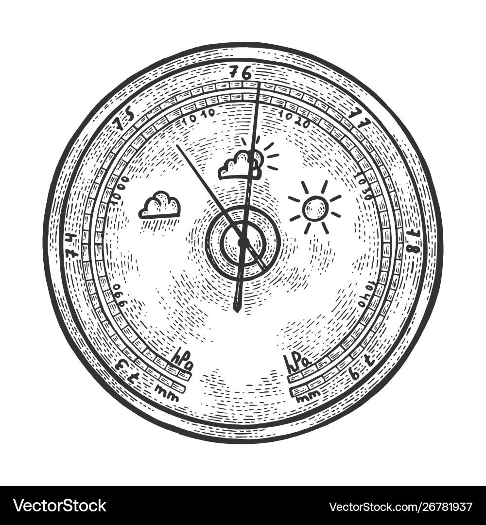 Barometer sketch engraving Royalty Free Vector Image