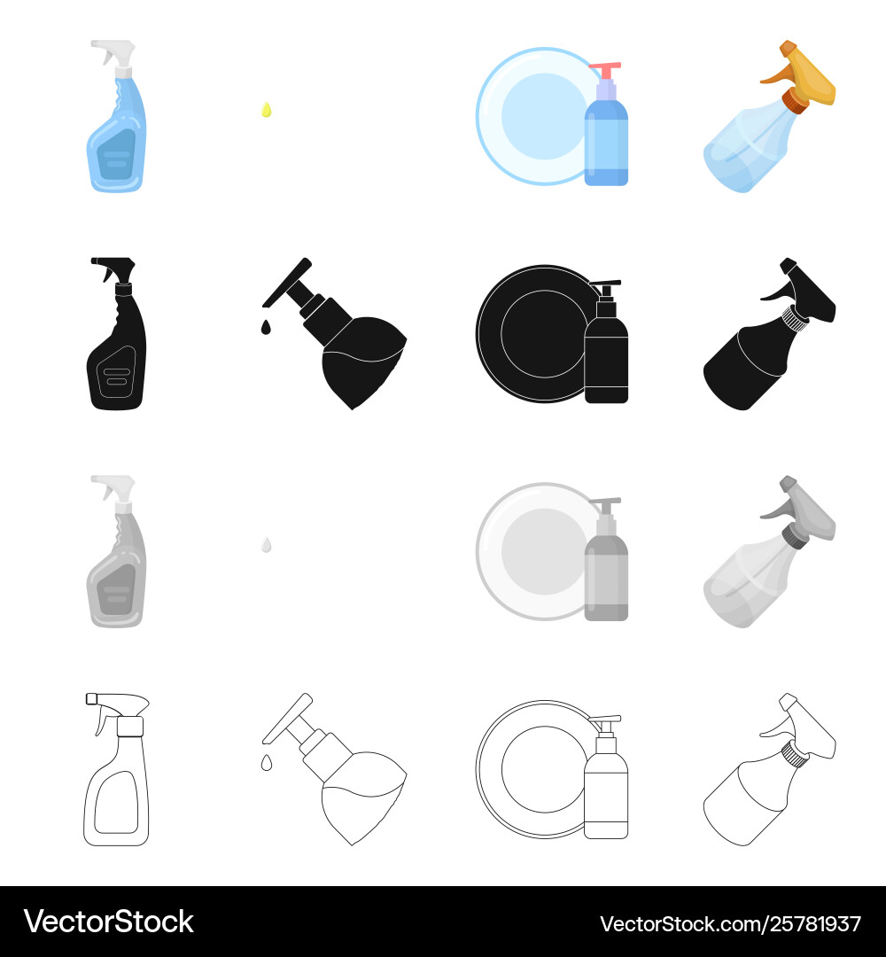 Design sprayer and liquid symbol set Royalty Free Vector