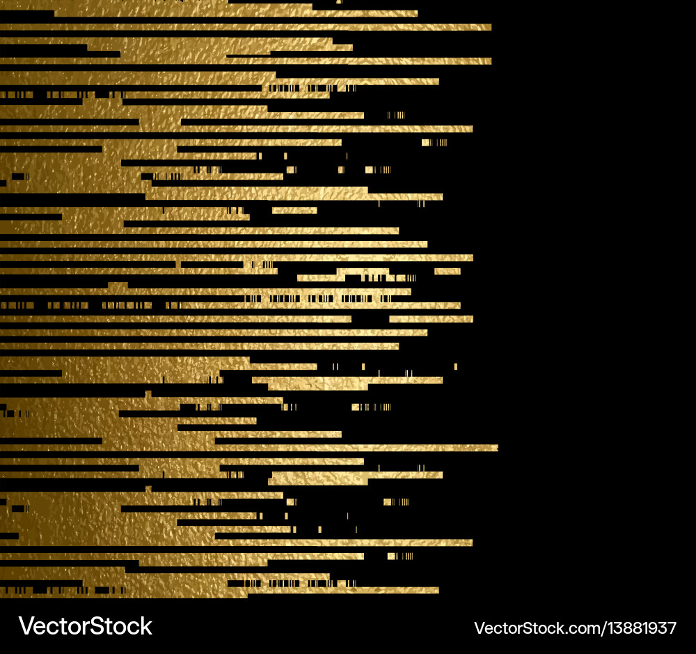 Gold texture lines decoration on the black Vector Image