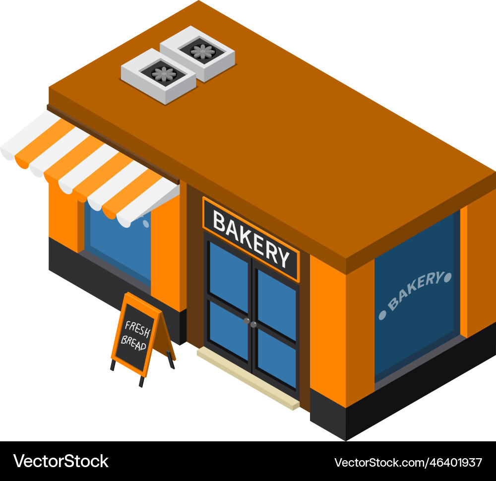 Isometric bakery Royalty Free Vector Image - VectorStock