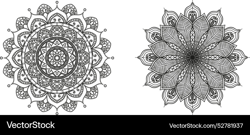 Mandala design elements Royalty Free Vector Image