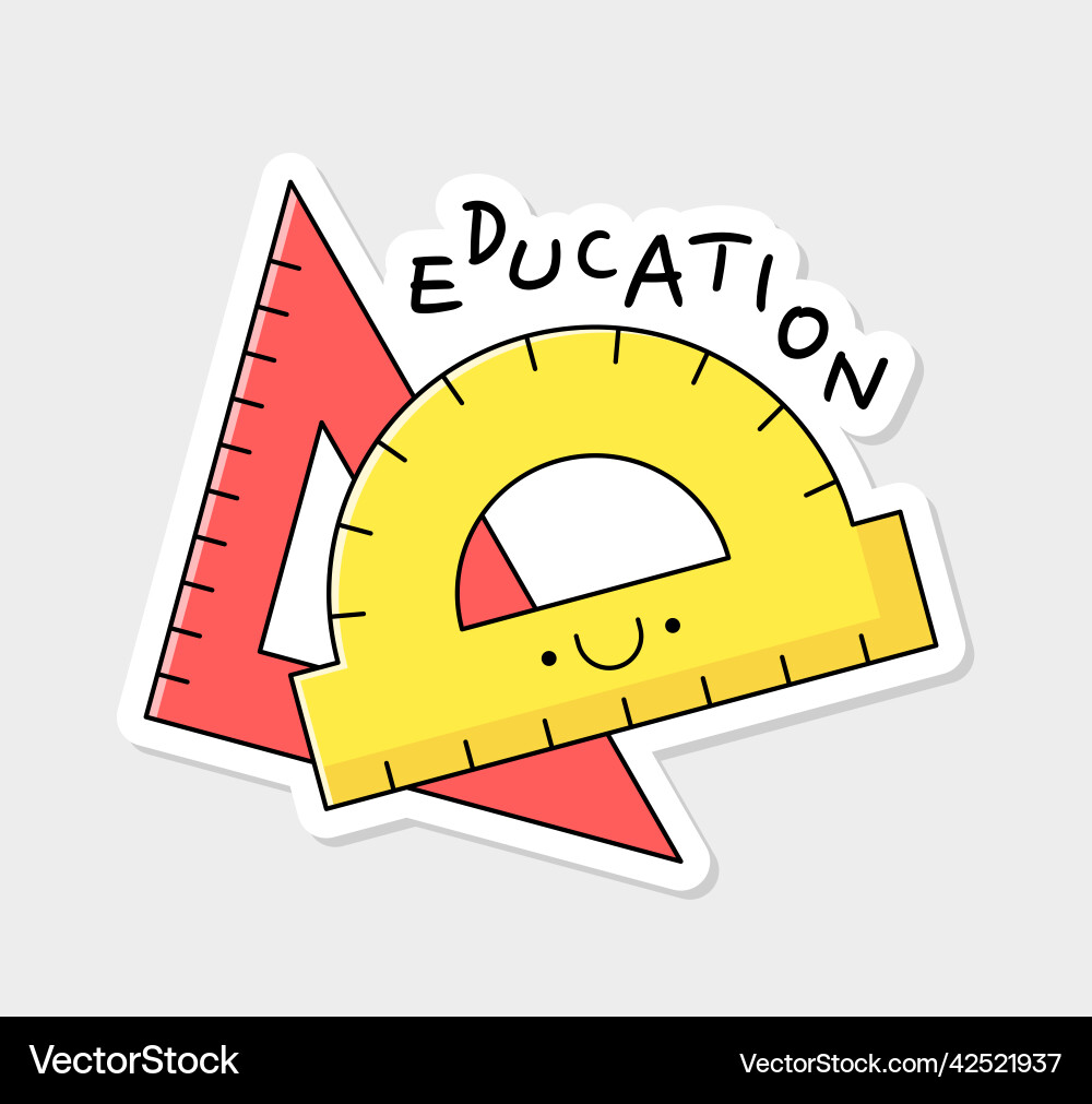 School Rulers Sticker Royalty Free Vector Image