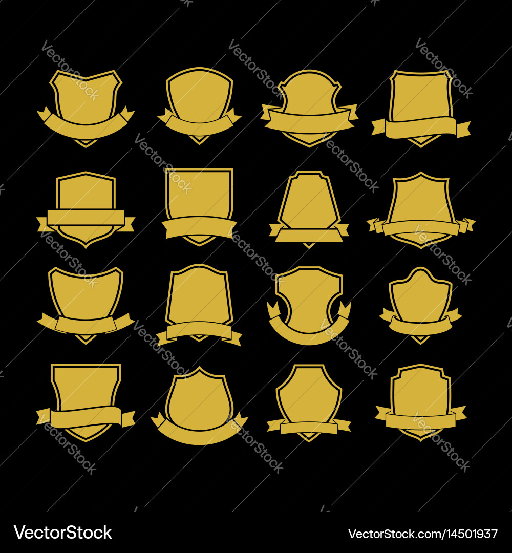 Shields and Ribbons Collection Royalty Free Vector Image