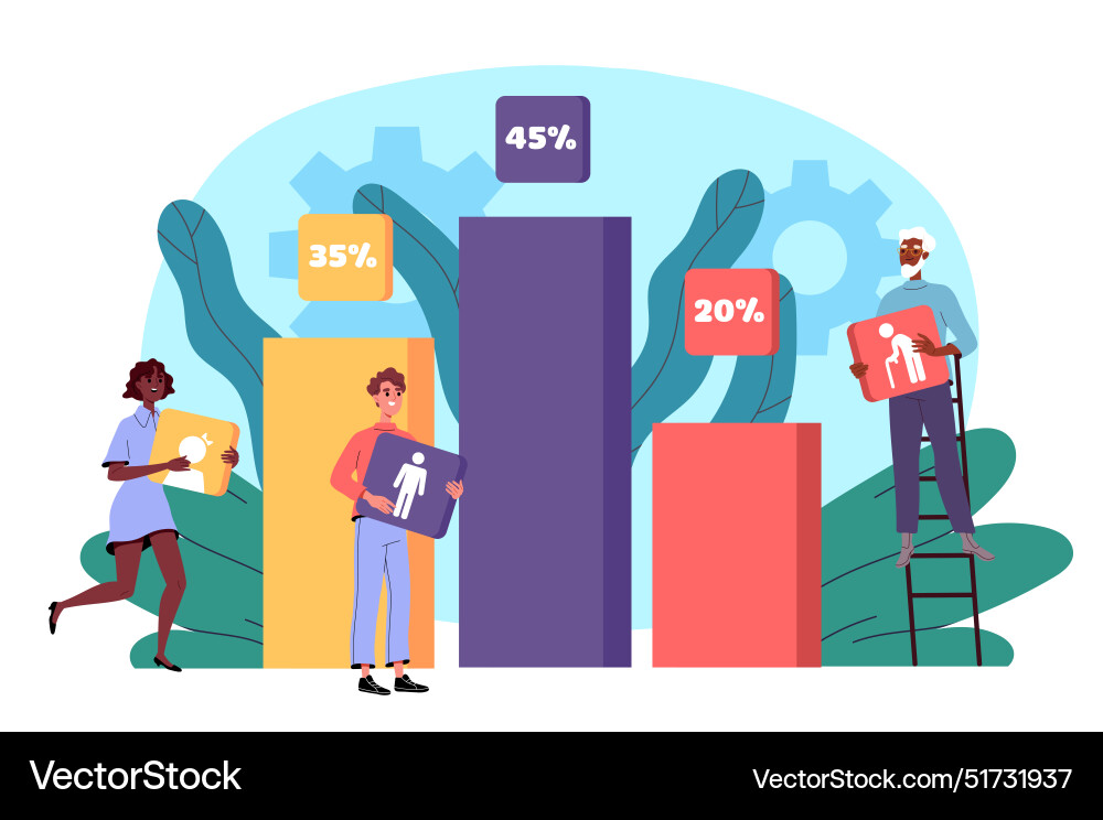 Statistics of people age Royalty Free Vector Image
