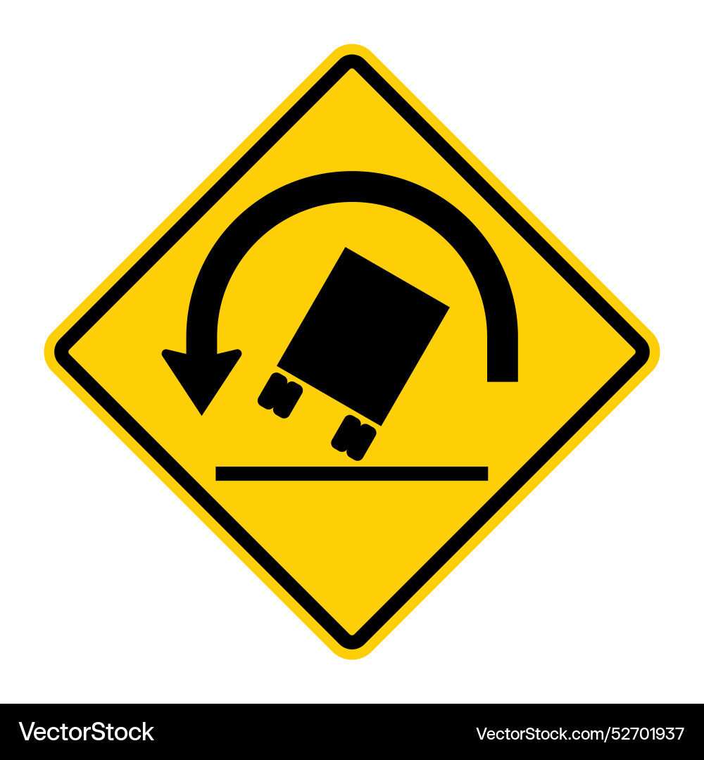 Truck rollover warning road signs Royalty Free Vector Image