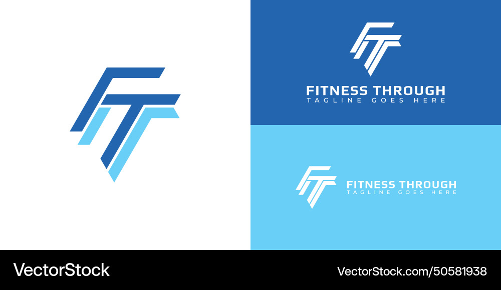 Abstract initial letter ft or tf logo Royalty Free Vector