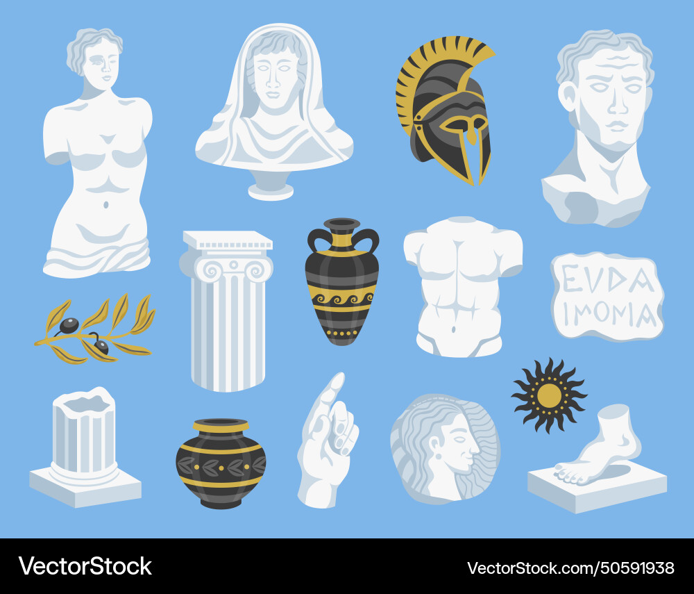 Antique signs icon set Royalty Free Vector Image