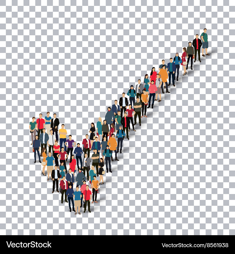 Check mark people sign 3d Royalty Free Vector Image