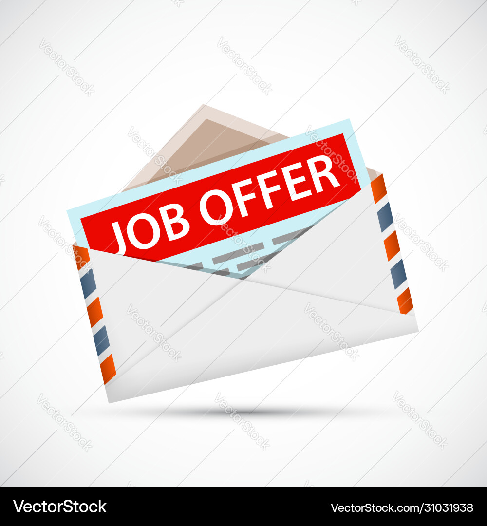 Envelope with a job offer Royalty Free Vector Image