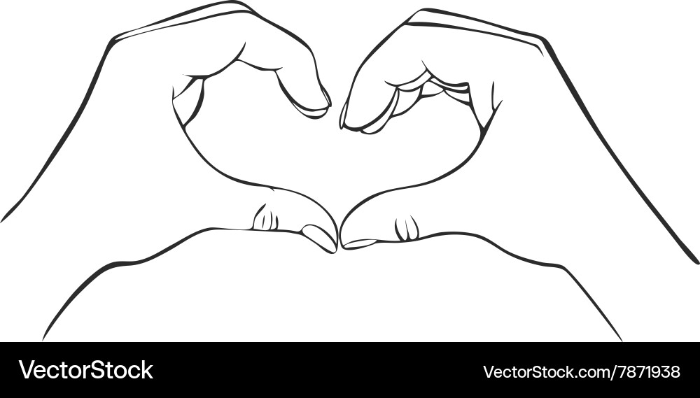 Hands Forming Heart Sign Royalty Free Vector Image