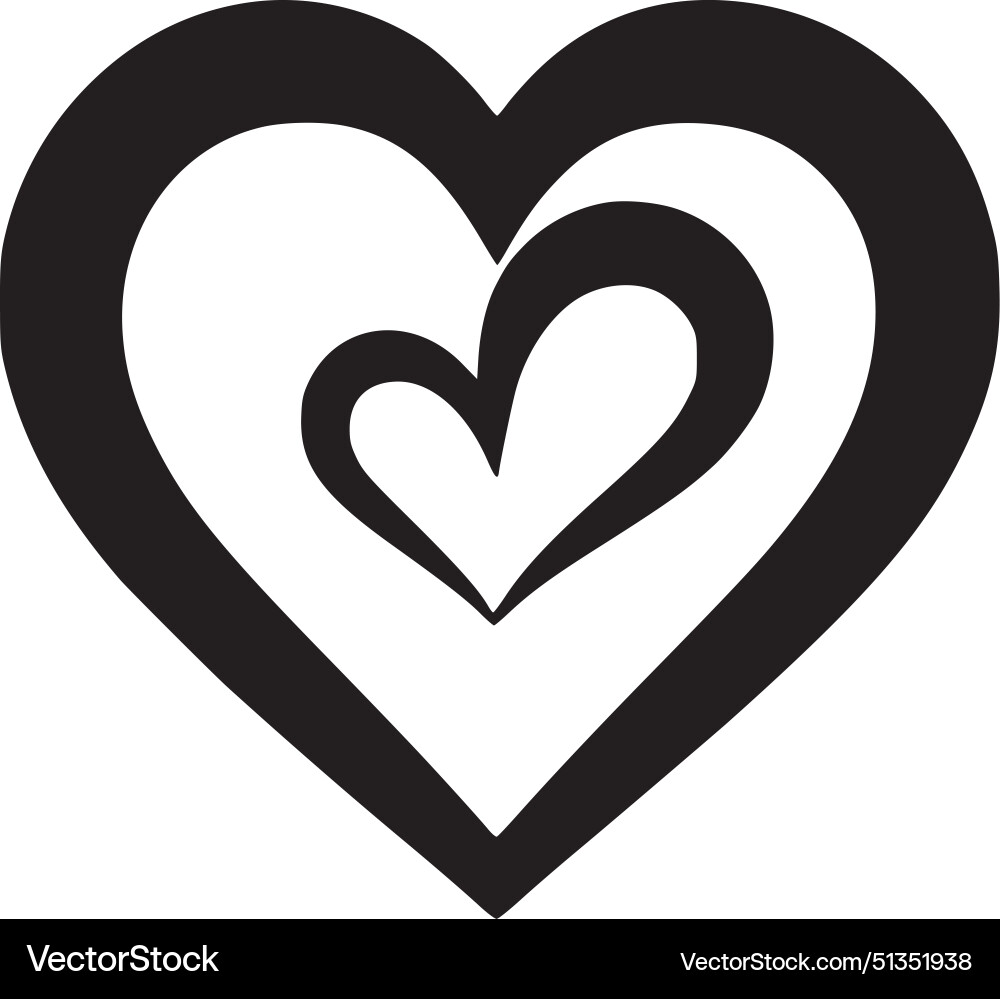 Heart - minimalist and flat logo Royalty Free Vector Image