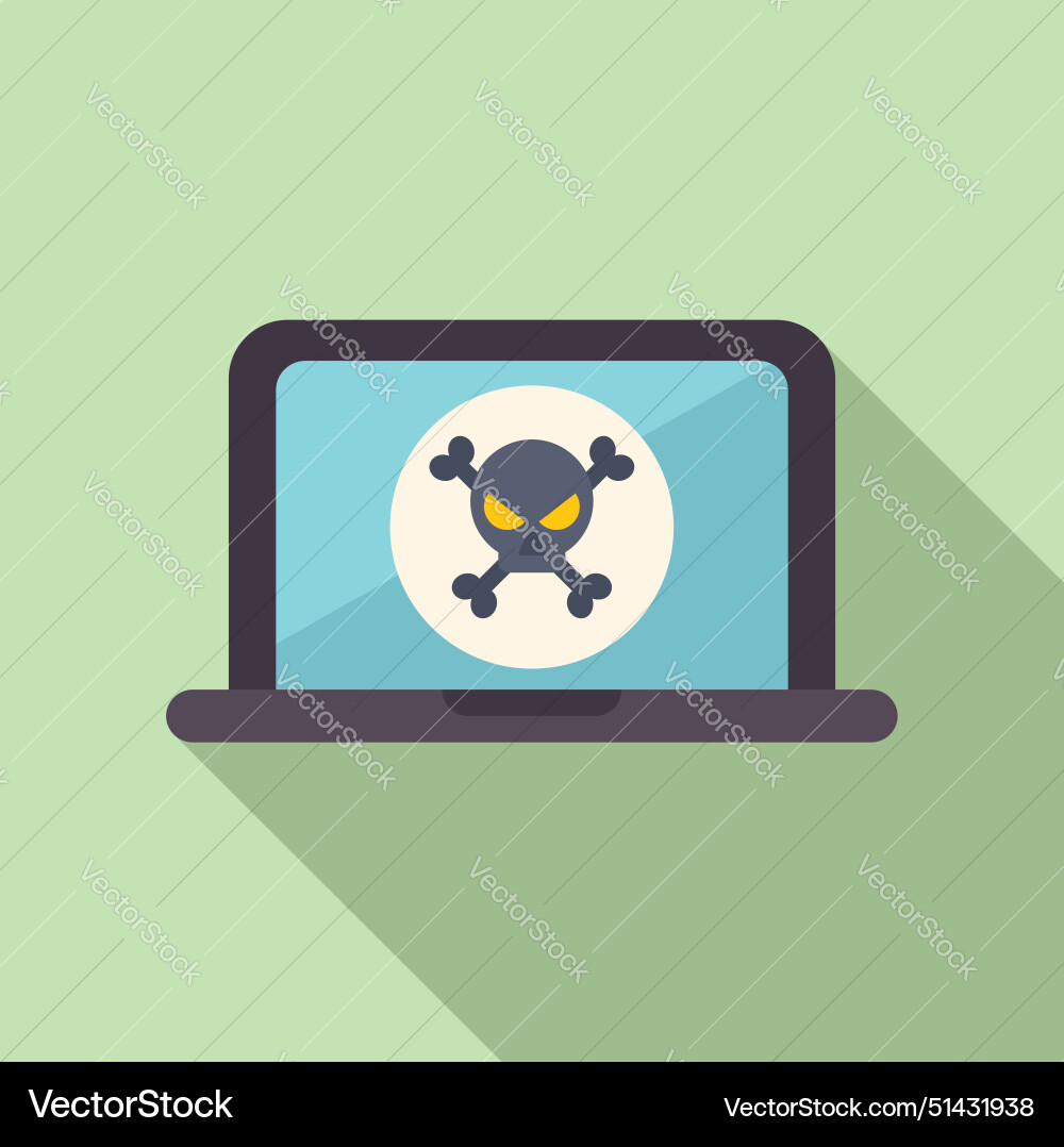 Laptop with virus alert icon Royalty Free Vector Image