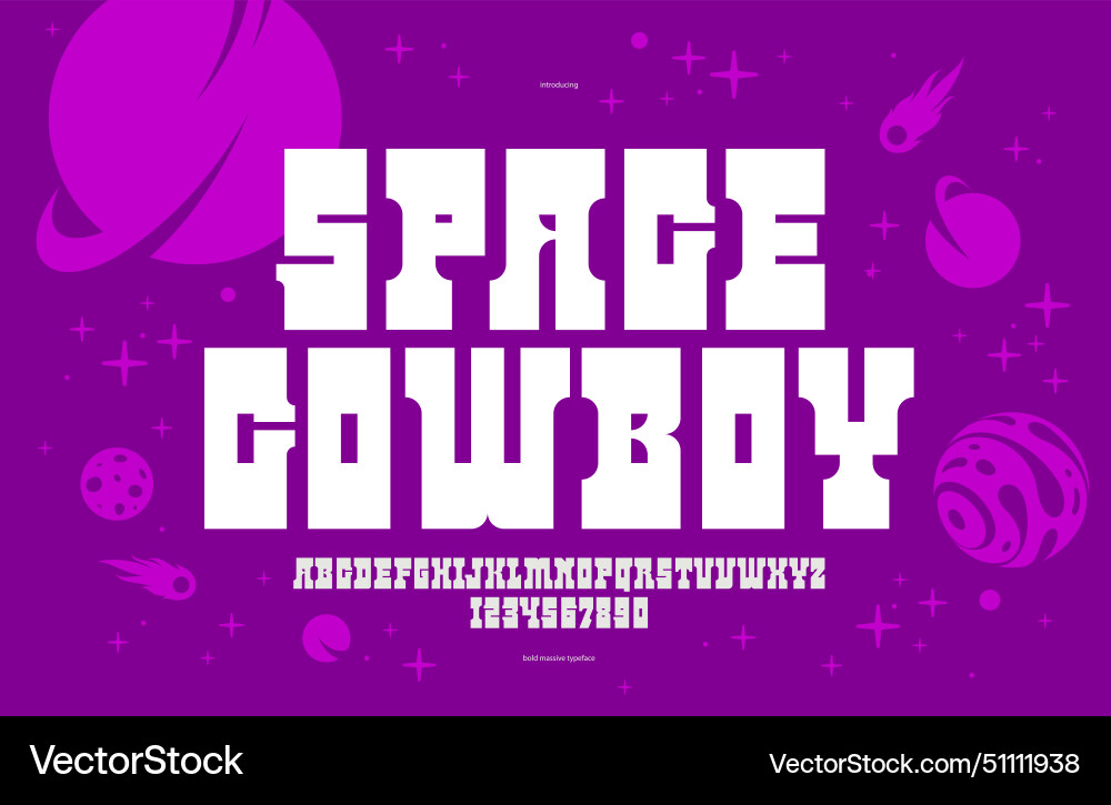 Massive serif font in american style wild west Vector Image