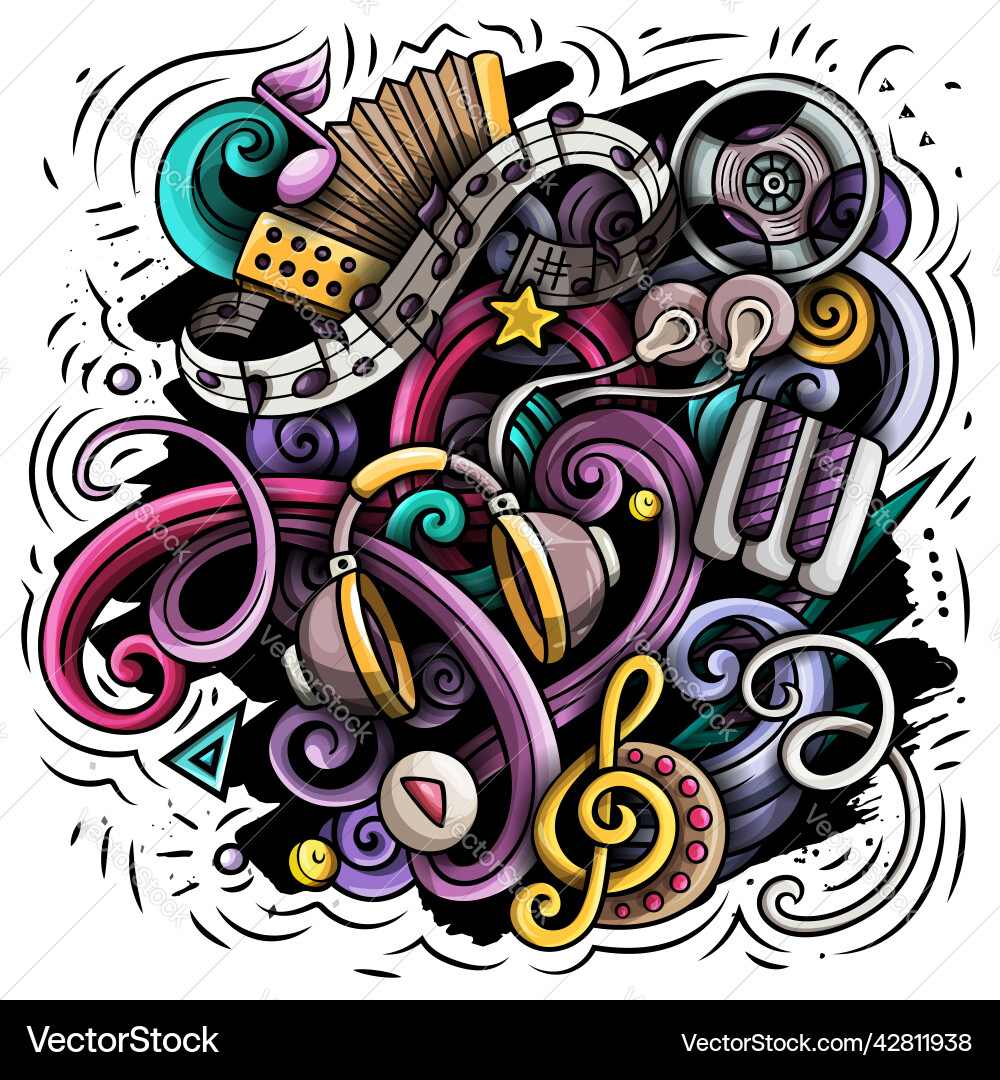Music cartoon Royalty Free Vector Image - VectorStock