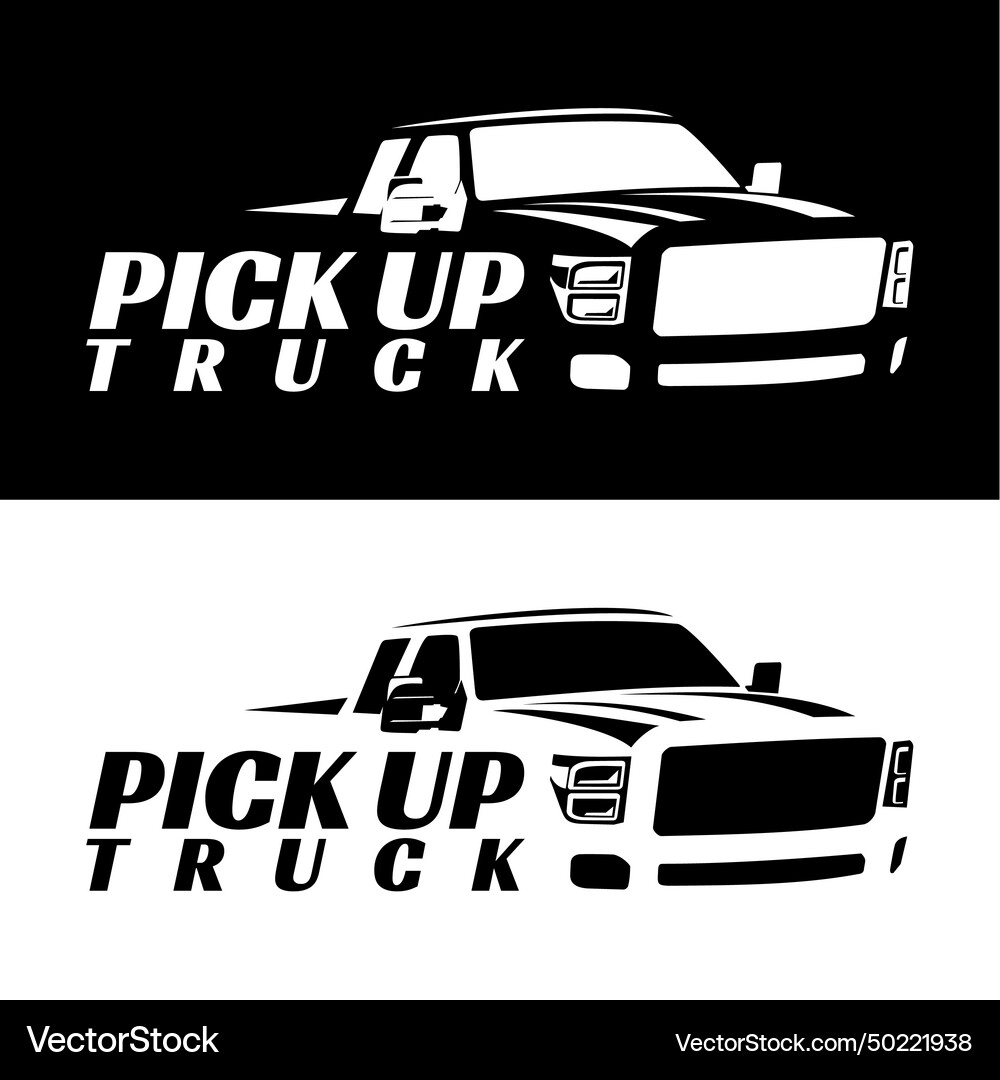 Pick up truck logo design Royalty Free Vector Image
