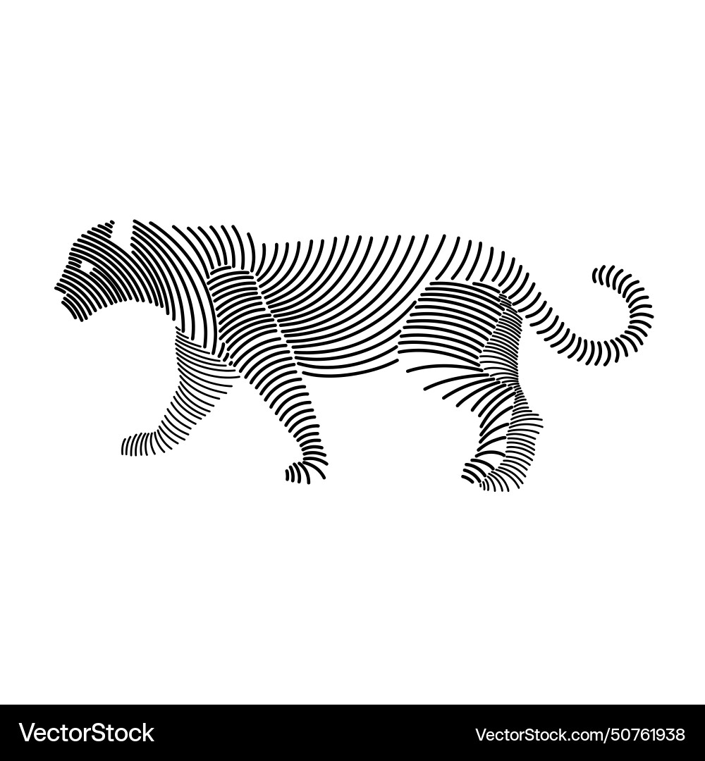 Simple line art of a leopard 2 Royalty Free Vector Image