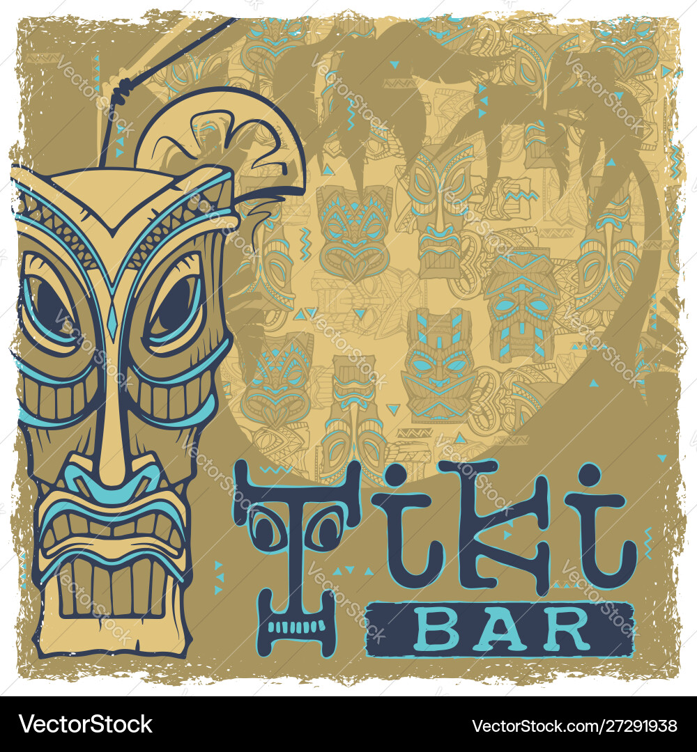 Tiki bar sign Royalty Free Vector Image - VectorStock