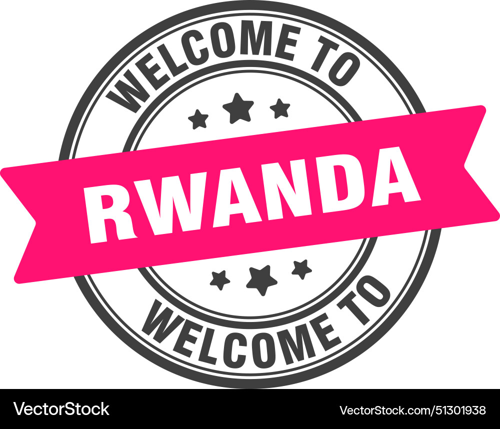 Welcome to rwanda stamp round sign Royalty Free Vector Image