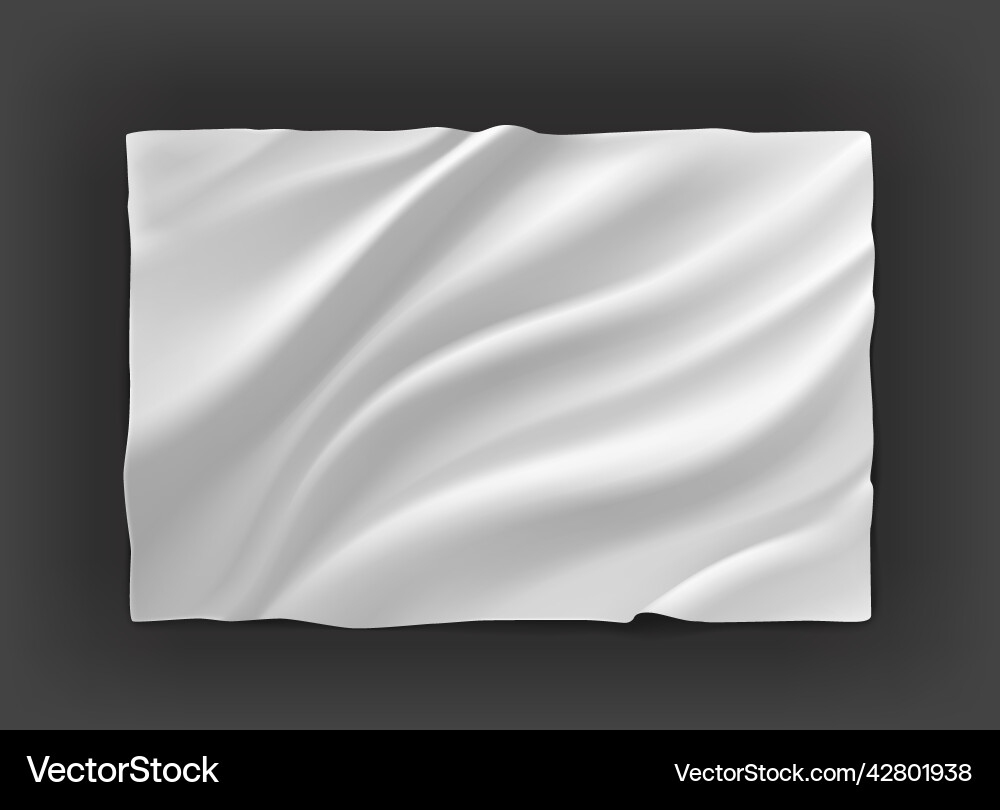 White waving flag 3d mockup Royalty Free Vector Image