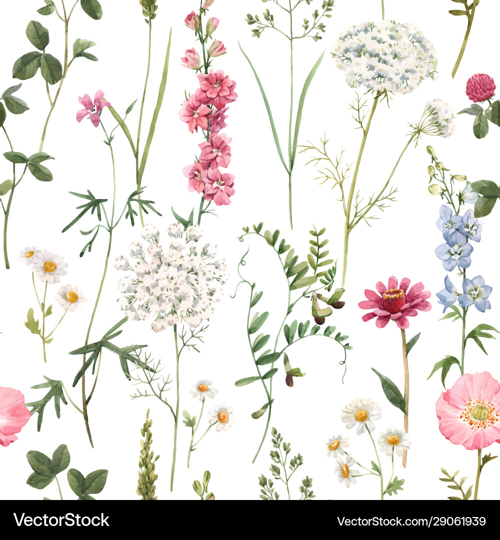 Beautiful floral summer seamless pattern Vector Image