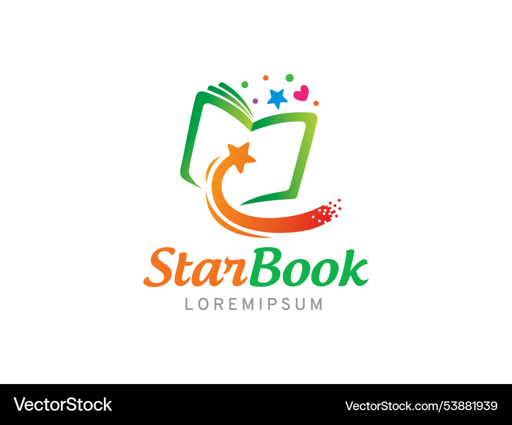 Book and star logo symbol or icon template Vector Image