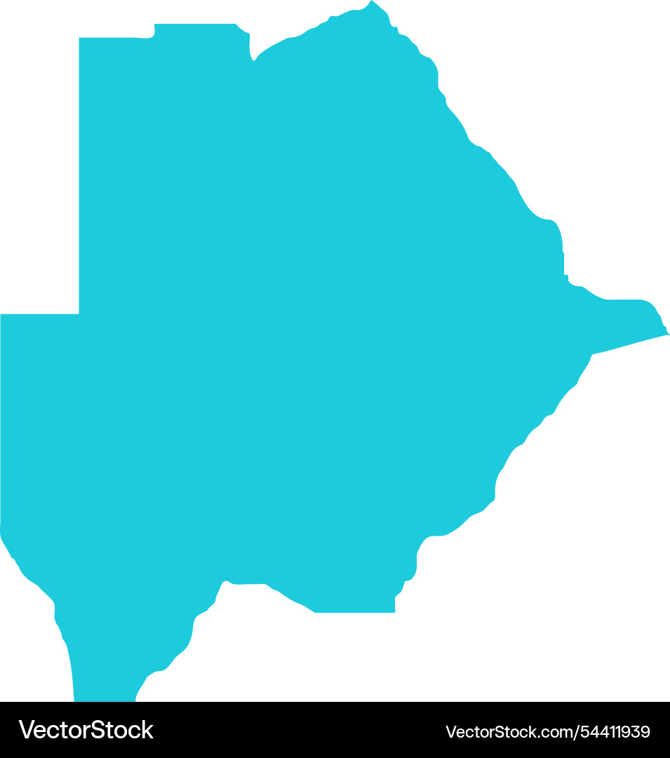 Botswana map in blue country map botswana border Vector Image