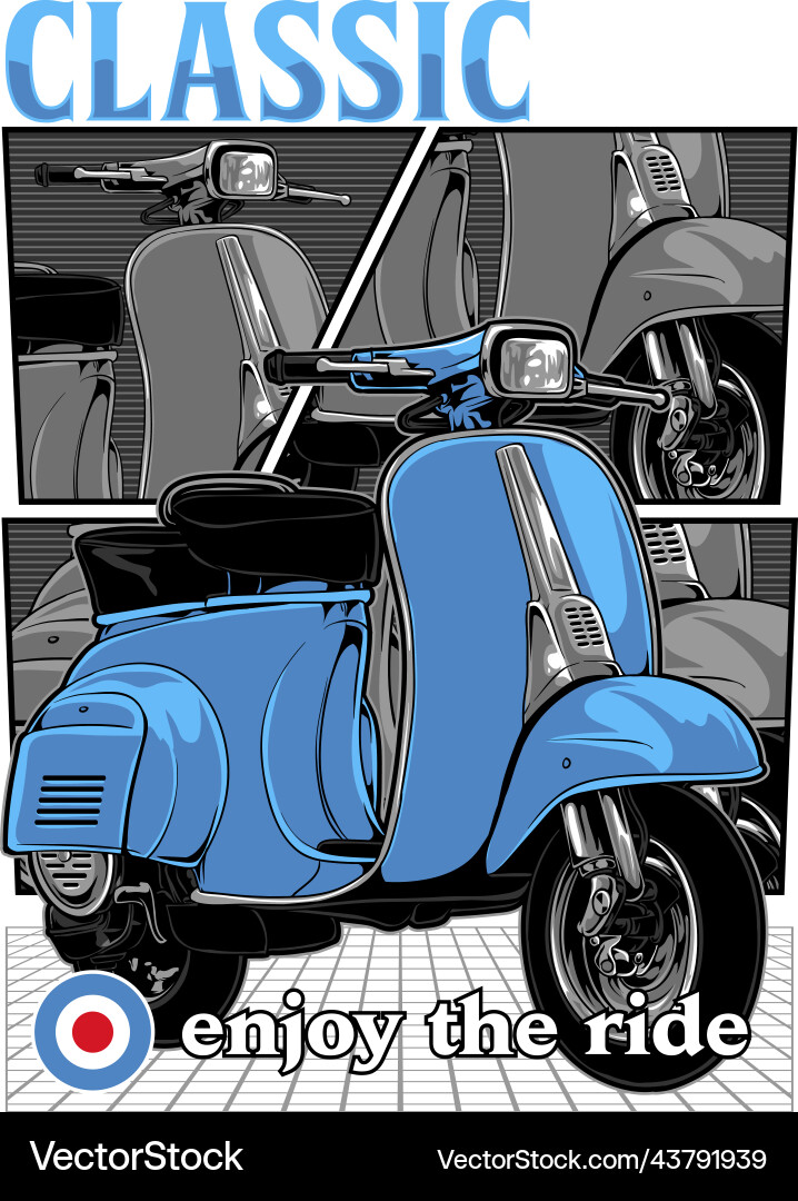 Classic scooter Royalty Free Vector Image - VectorStock