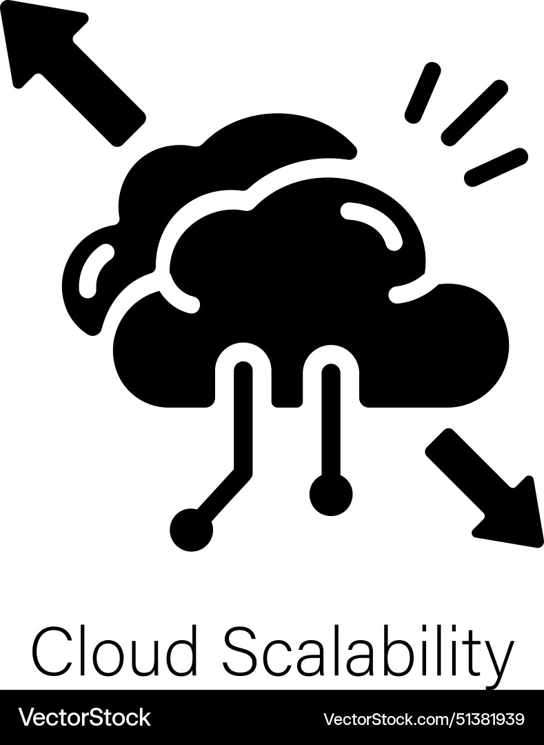 Cloud scalability Royalty Free Vector Image - VectorStock