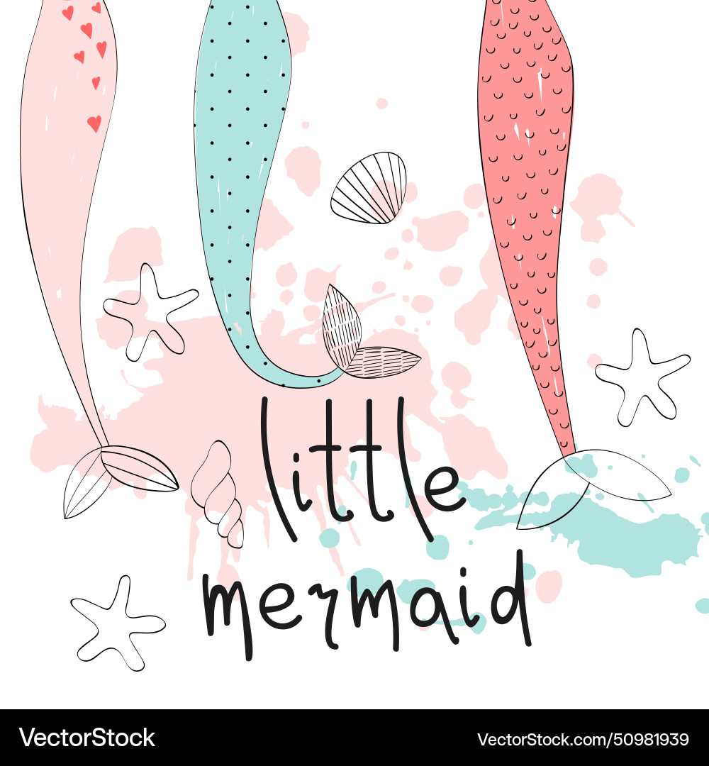 Cute mermaid Royalty Free Vector Image - VectorStock