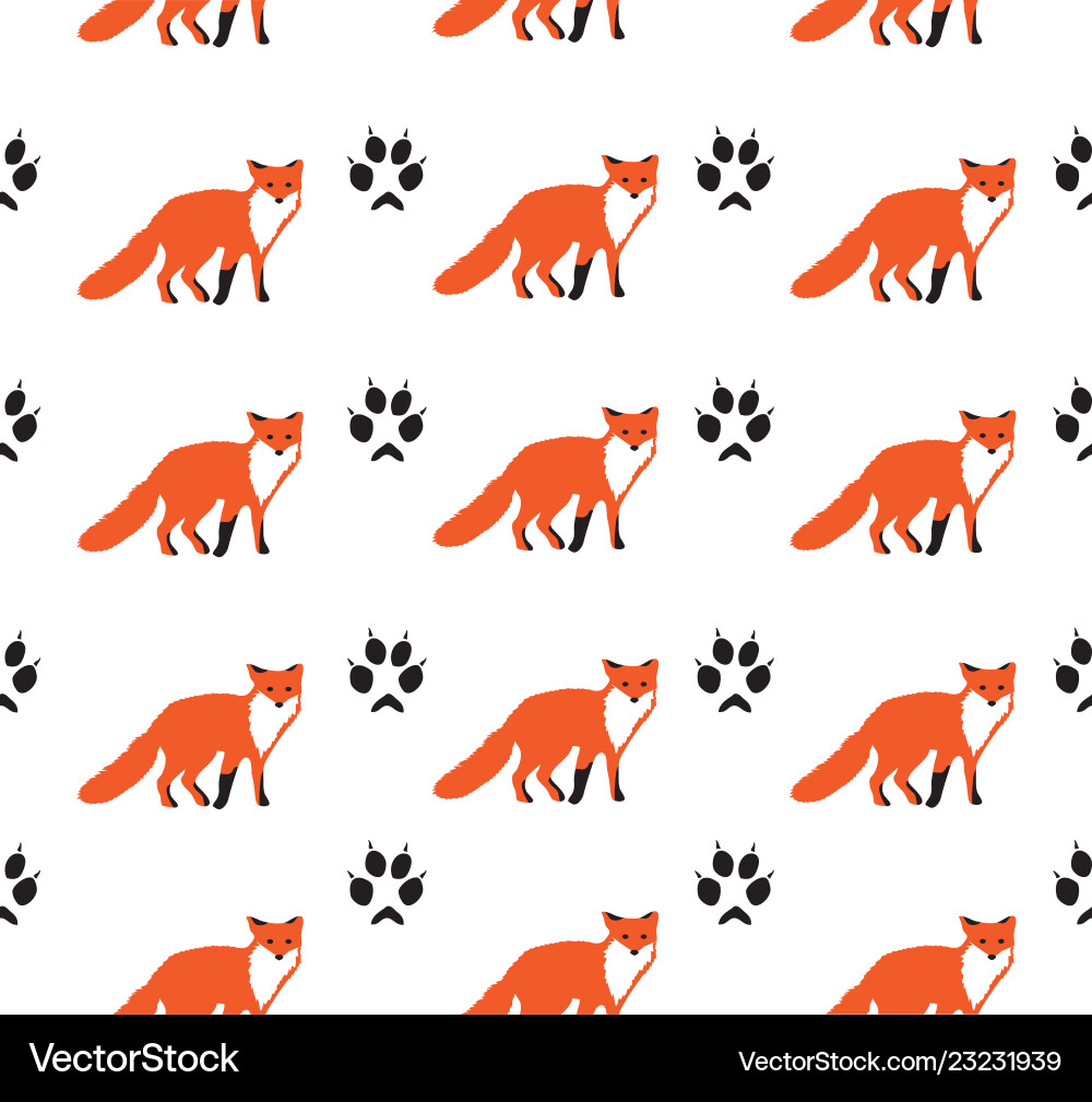 Foxes seamless background Royalty Free Vector Image