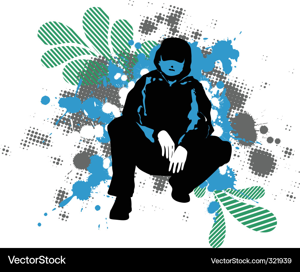 Grunge man silhouette Lizenzfreies Vektorbild