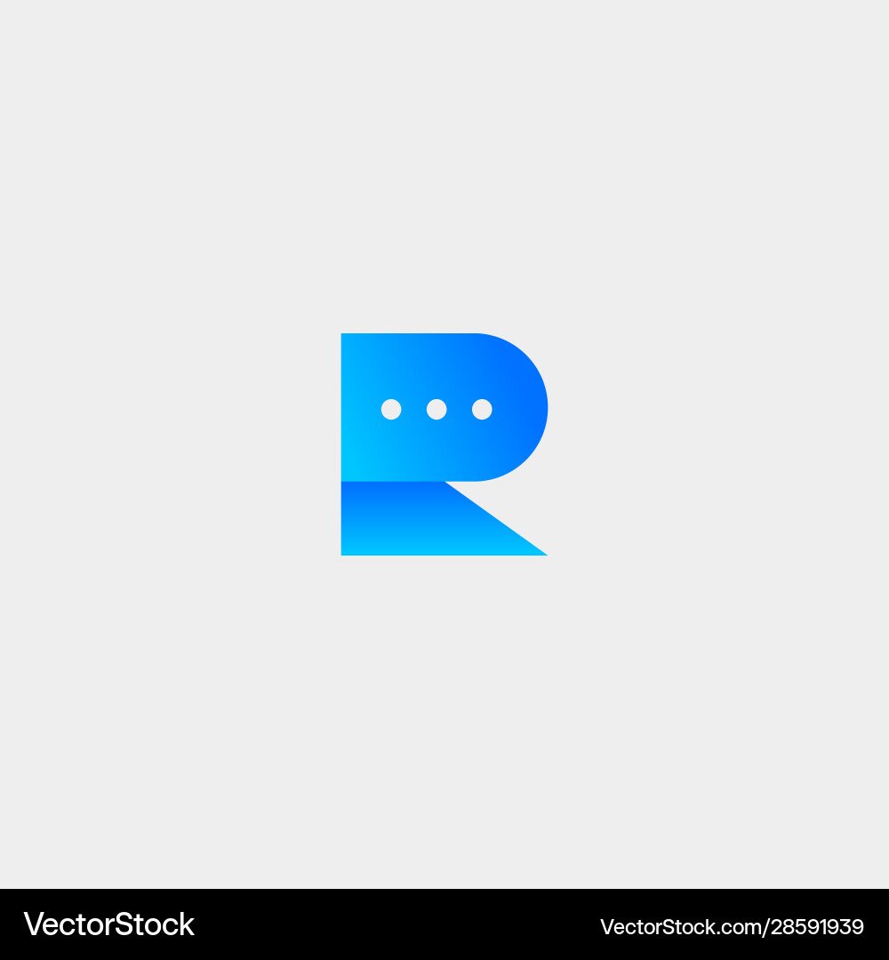 Letter r chat template logo design Royalty Free Vector Image