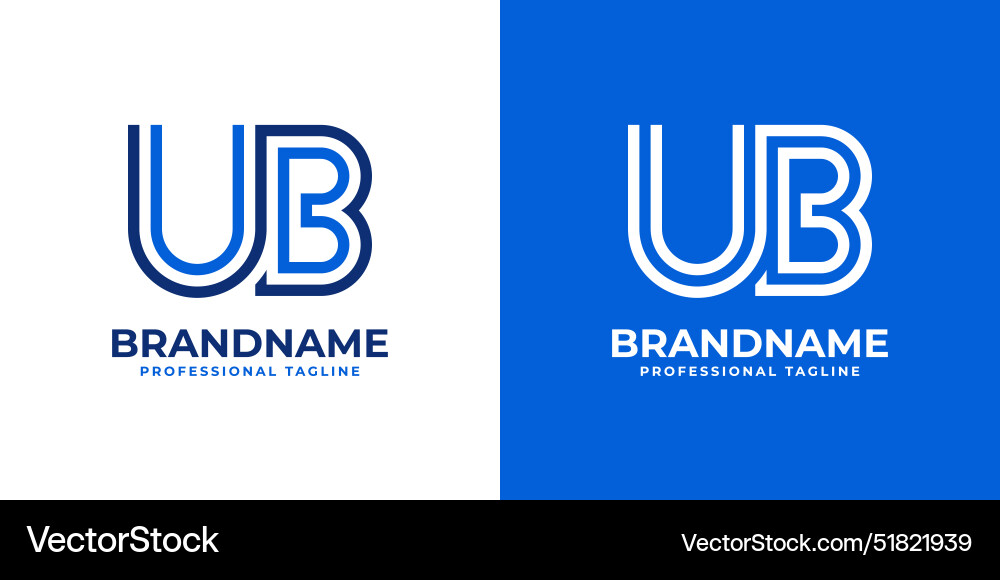 Letters ub line monogram logo suitable Royalty Free Vector