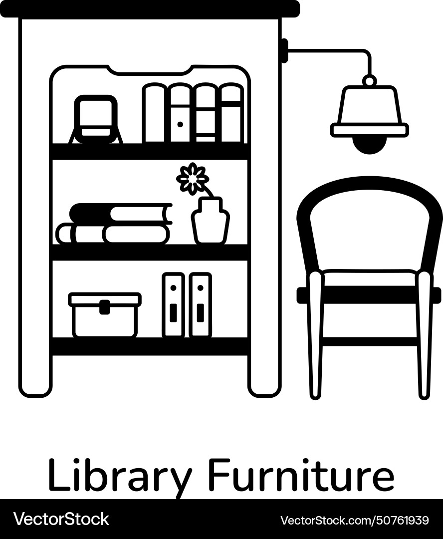 Library furniture Royalty Free Vector Image - VectorStock