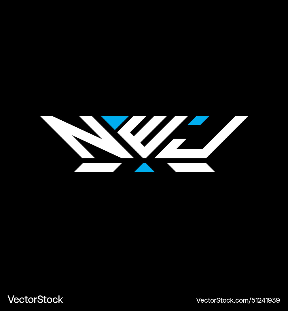 Nwj letter logo design nwj simple and modern logo Vector Image