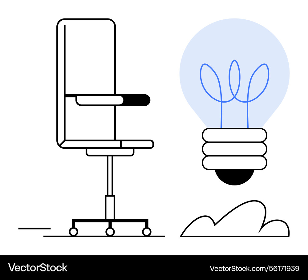 Office chair and eco-friendly light bulb Vector Image