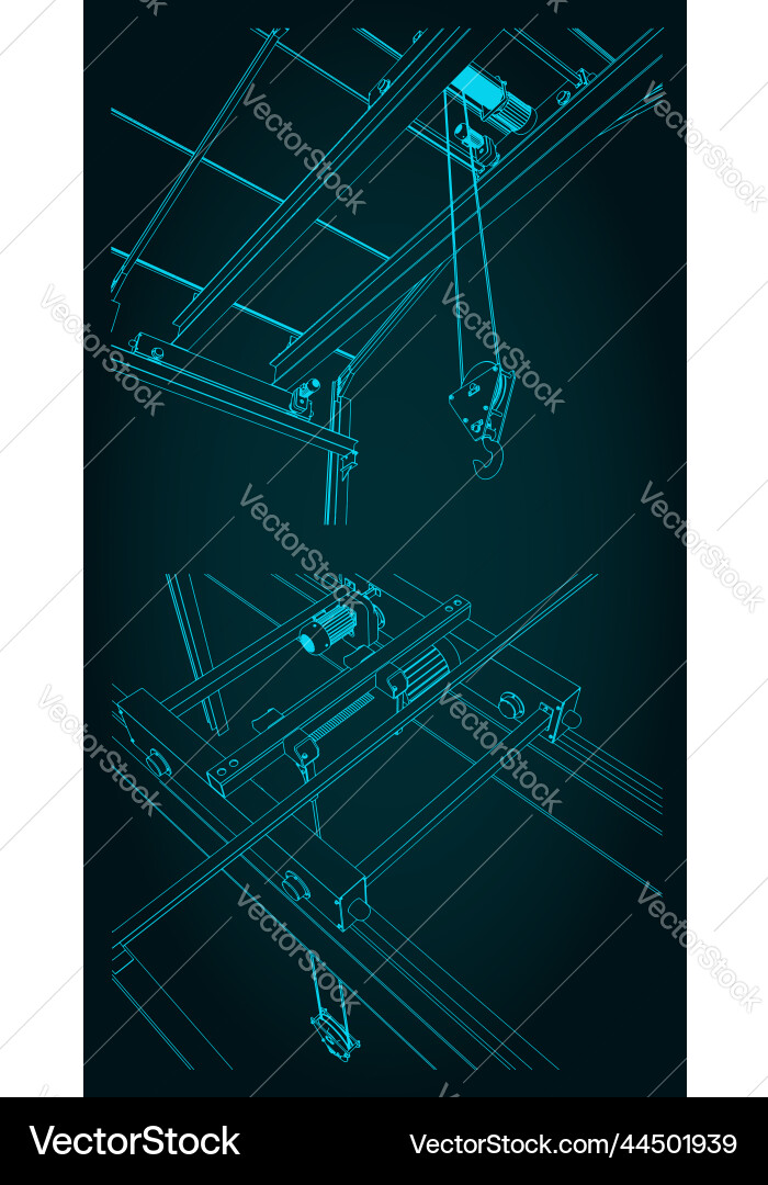 Overhead crane and warehouse structure Royalty Free Vector